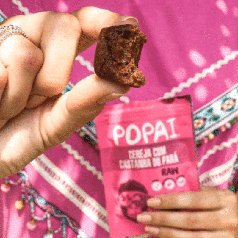Snack de Cereja com Castanha do Pará Vegano Sem Açúcar Popai 60g - Boomi