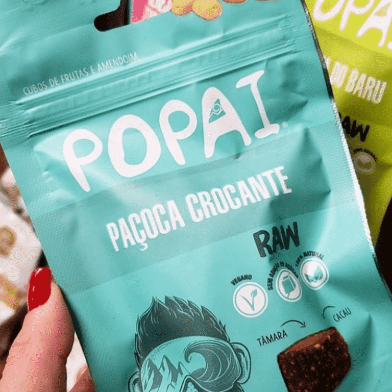 Snack de Paçoca Crocante Vegano Sem Açúcar Popai 60g - Boomi